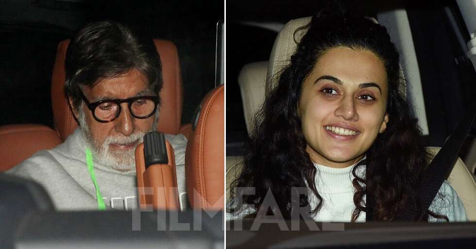 Amitabh Bachchan and Taapsee Pannu light up the screening of Badla ...