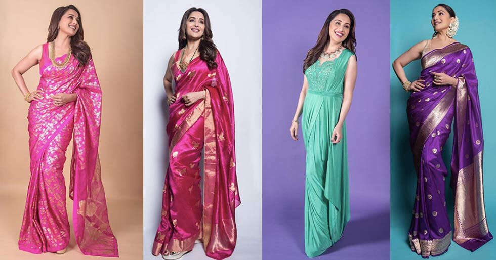 Pictures that prove Madhuri Dixit is a true blue Indian beauty ...