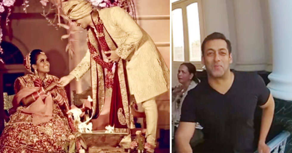 Salman Khan is seen blowing a kiss in this throwback video from Arpita Khan - Aayush Sharma's ...