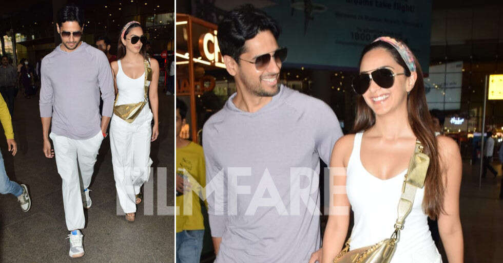 Sidharth Malhotra and Kiara Advani can't stop smiling as they return ...
