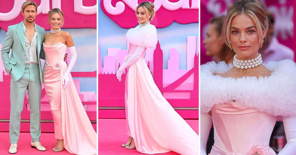 Margot Robbie channels her inner Barbie again at the London premiere of ...