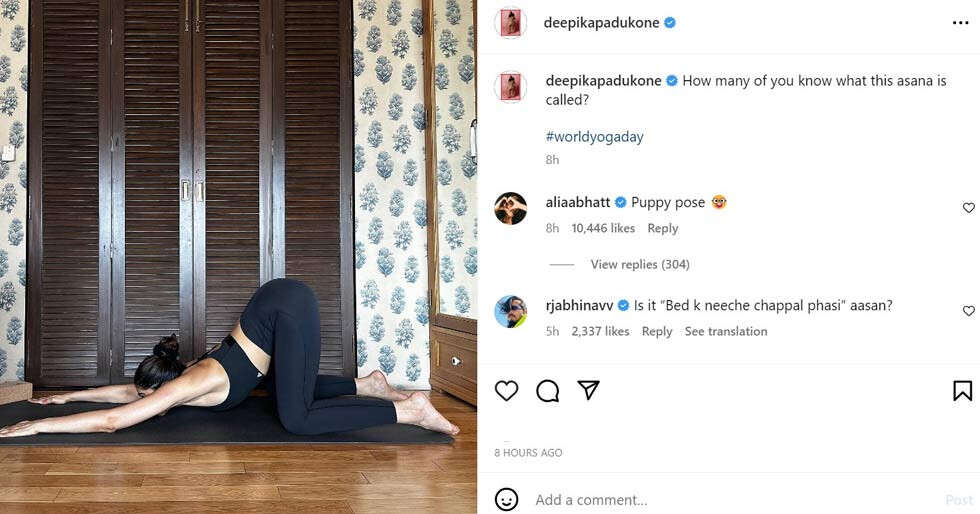 Alia Bhatt guesses Deepika Padukone's yoga pose in a new picture; read ...