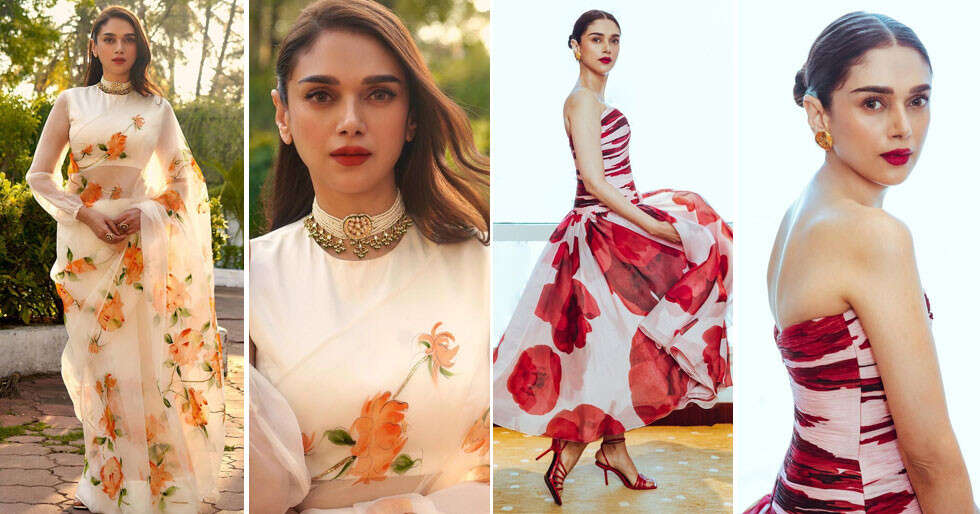 Aditi Rao Hydari shines in floral at the promotions of the upcoming ...