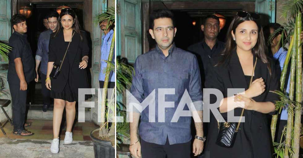 Parineeti Chopra and Raghav Chadha step out for a dinner date. Pics: | Filmfare.com