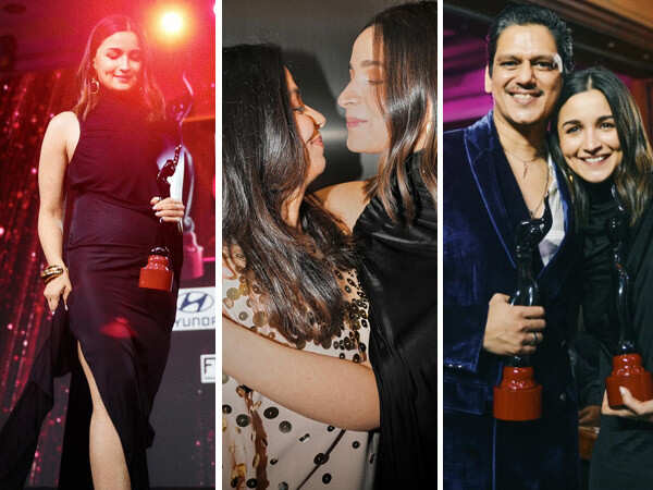 Alia Bhatt Flaunts Her Filmfare Ott Trophy As She Stuns In A Black Bodycon Gown See Pics