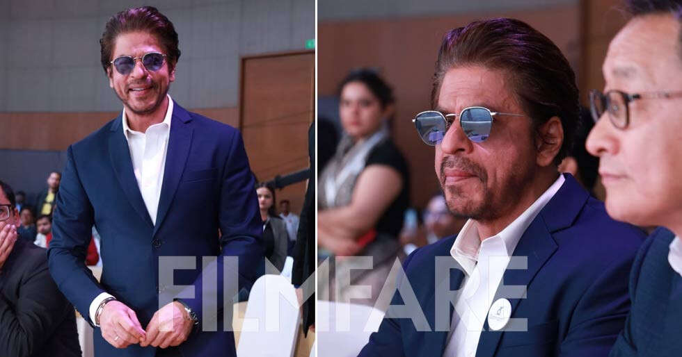 Shah Rukh Khan looks dapper in a blue suit at an event. See pics ...