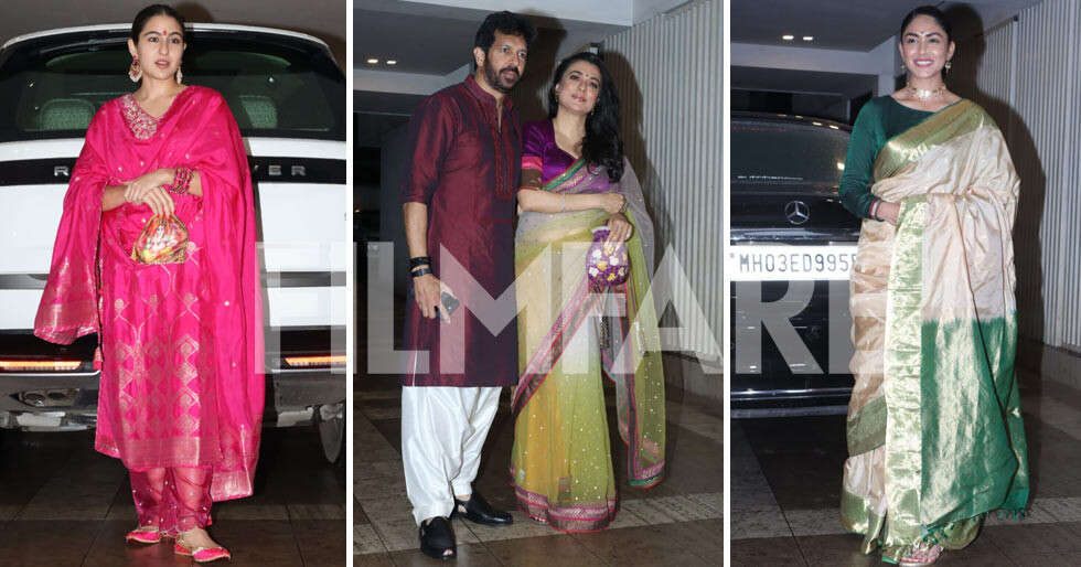 Sara Ali Khan, Mrunal Thakur and others arrive at Kartik Aaryan’s home for Ganpati darshan ...
