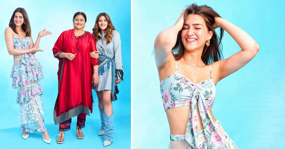 In Pics Kriti Sanon Stuns In A Blue Floral Dress