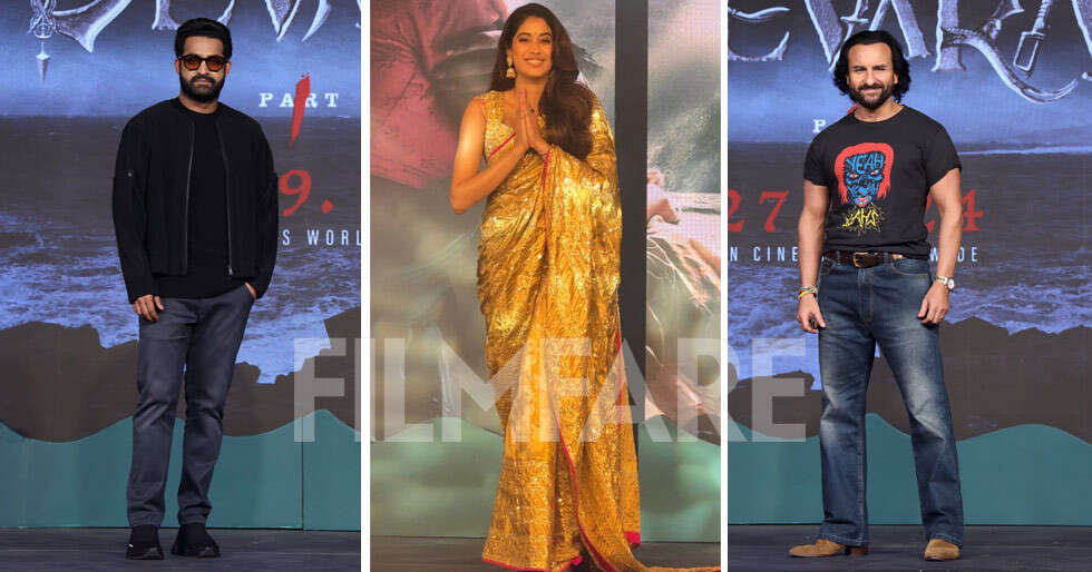 Jr NTR, Saif Ali Khan, & Janhvi shine at Devara: Part 1 trailer launch | Filmfare.com