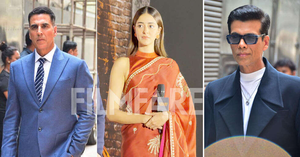 Photos: Akshay Kumar, Ananya Panday & Karan Johar Grace The Kesari ...