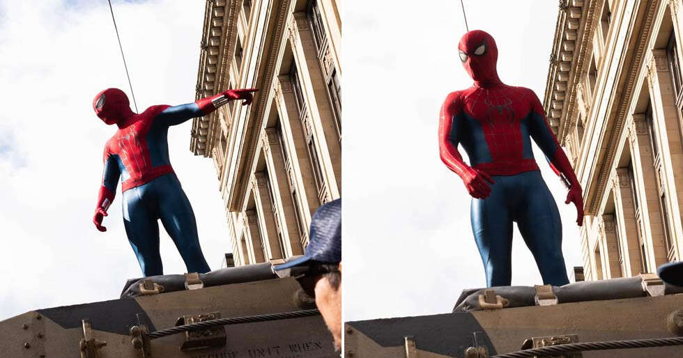 Tom Holland shows off new Spider-Man suit as filming for Spider-Man ...