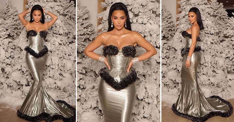 Kim Kardashian dazzles in a 1986 silver Thierry Mugler gown at the ...
