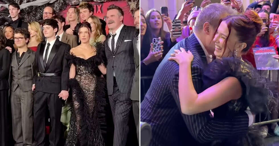 Millie Bobby Brown and David Harbour Share Hug Amid Rumours of Bullying ...