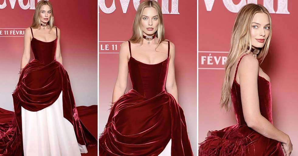 Margot Robbie channels gothic romance in custom Chanel at Wuthering ...