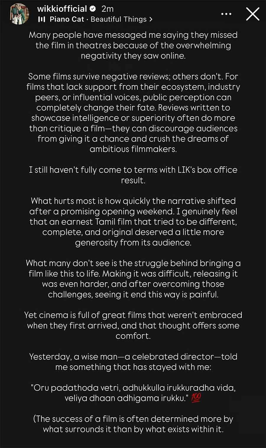 Vignesh Shivan Reflects on LIK’s Box Office Fizzle, Questions Impact of ...
