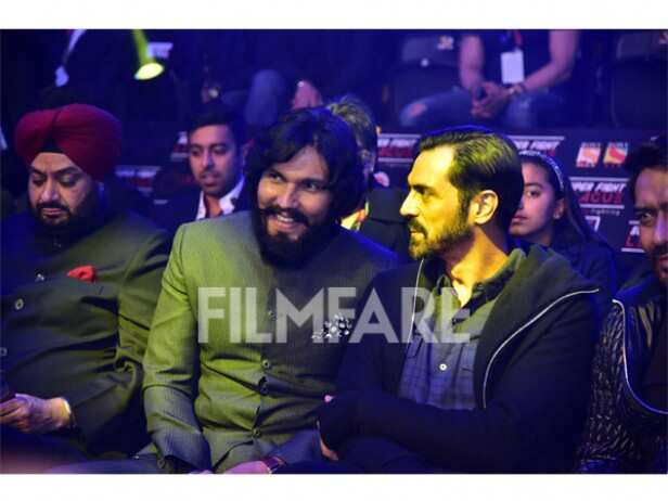 Ajay Devgn, Arjun Rampal and Randeep Hooda attend the Super Fight ...
