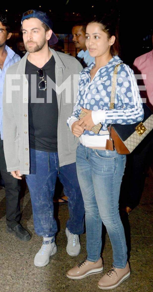Neil Nitin Mukesh and wife Rukmini Sahay papped at the airport ...