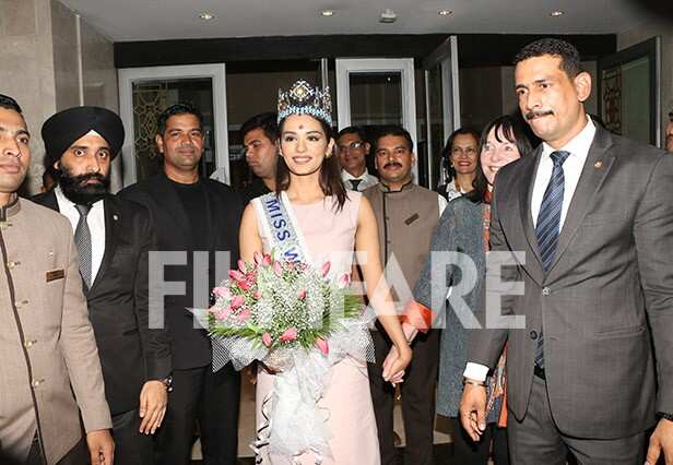 Miss World Manushi Chillar gets a grand welcome in Mumbai | Filmfare.com