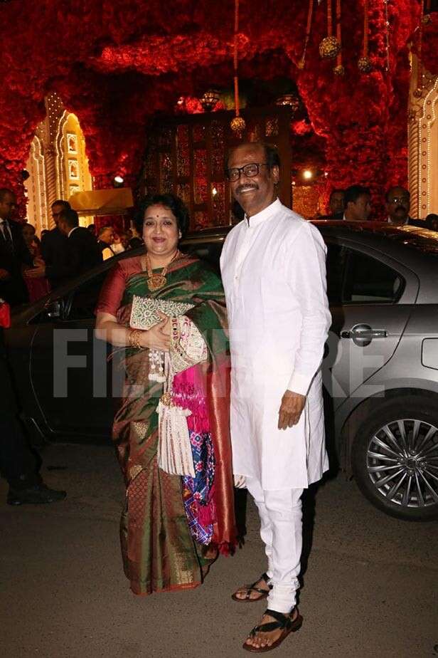 Rajinikanth arrives with wife Latha Rajinikanth for Isha Ambani’s ...