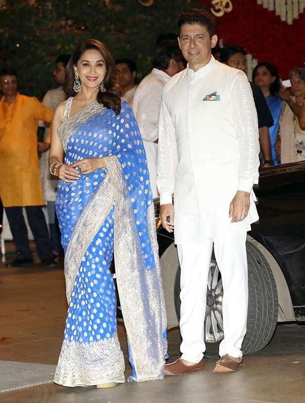 Madhuri Dixit and Sri Ram Nene at Ambani’s Ganesh Chaturthi celebration ...