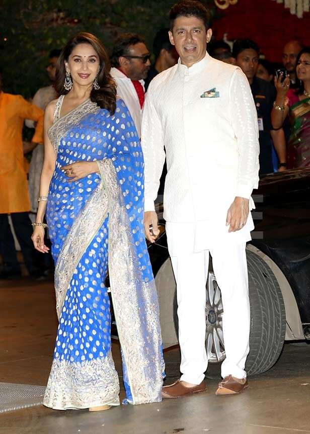 Madhuri Dixit and Sri Ram Nene at Ambani’s Ganesh Chaturthi celebration ...