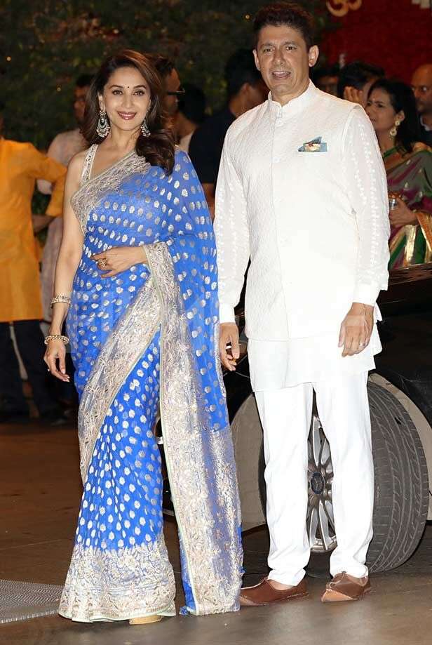 Madhuri Dixit and Sri Ram Nene at Ambani’s Ganesh Chaturthi celebration ...