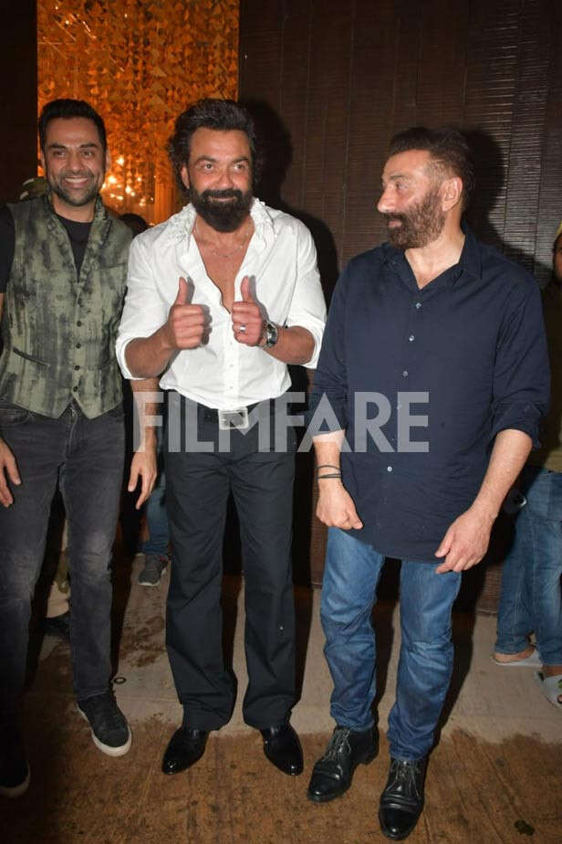 Sunny Deol, Bobby Deol and Abhay Deol attend Karan Deol's roka ceremony ...