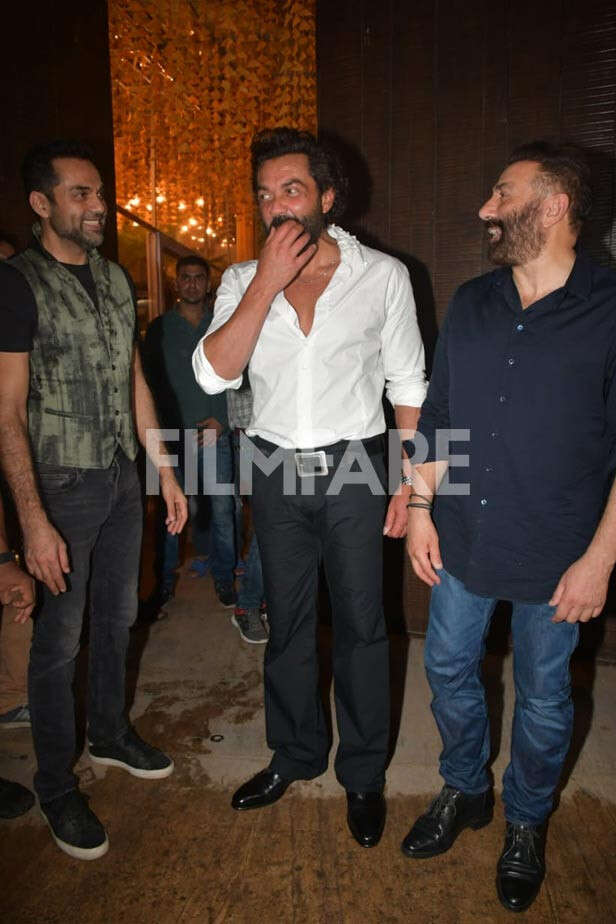 Sunny Deol, Bobby Deol and Abhay Deol attend Karan Deol's roka ceremony ...