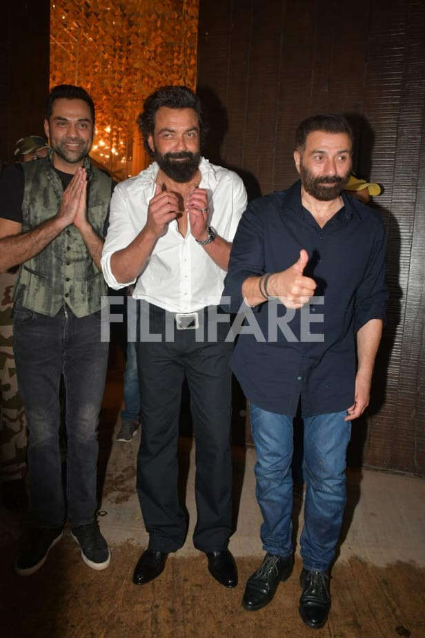 Sunny Deol, Bobby Deol and Abhay Deol attend Karan Deol's roka ceremony ...