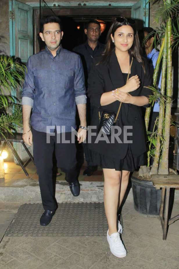 Parineeti Chopra and Raghav Chadha step out for a dinner date. Pics: | Filmfare.com