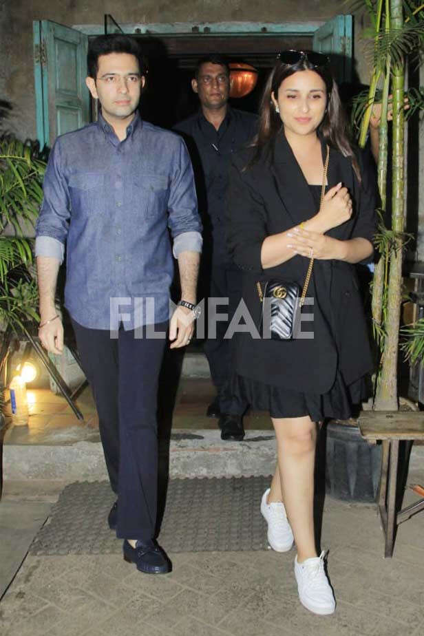 Parineeti Chopra and Raghav Chadha step out for a dinner date. Pics: | Filmfare.com
