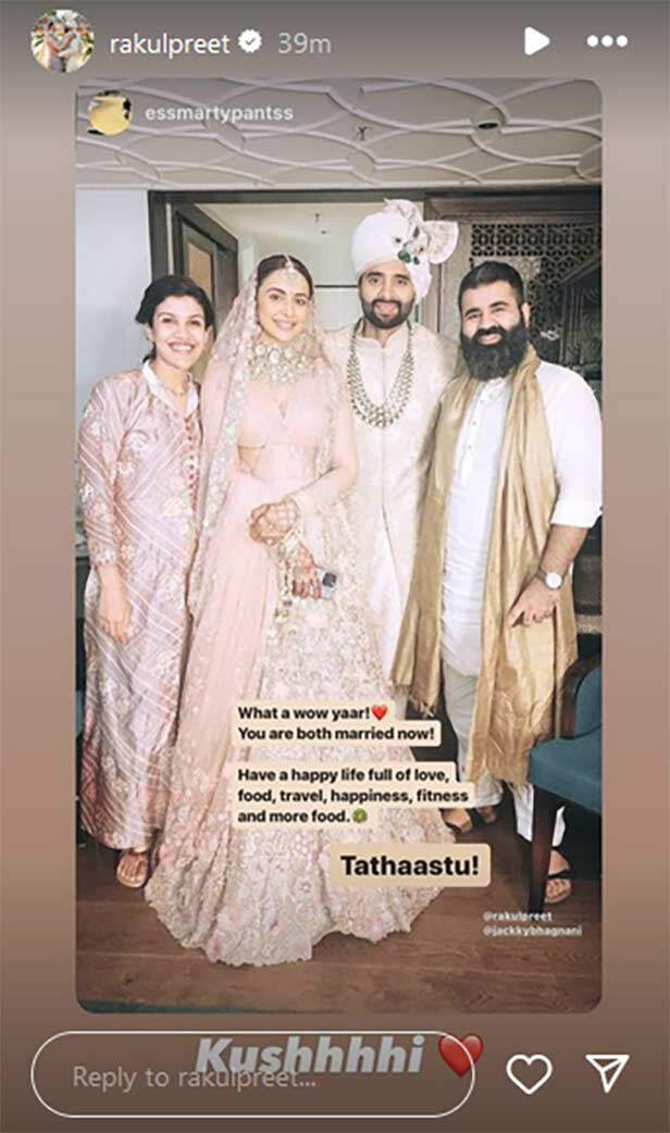 New inside pics from Rakul Preet Singh and Jackky Bhagnani's Goa wedding are out. See here ...